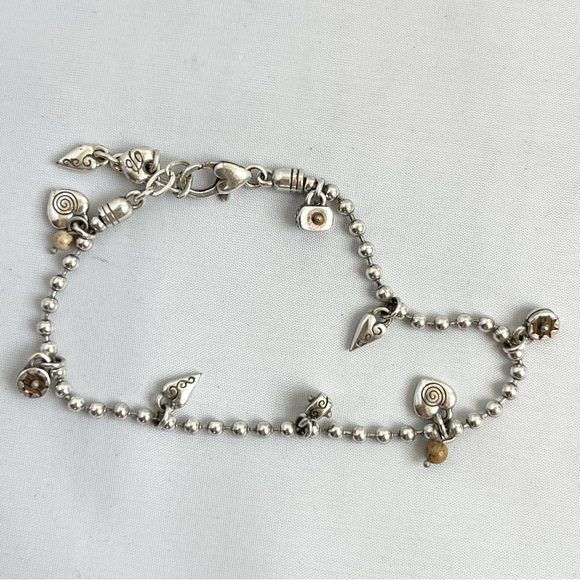 Brighton | Jewelry | Brighton Silver Heart Charm Bracelet | Poshmark